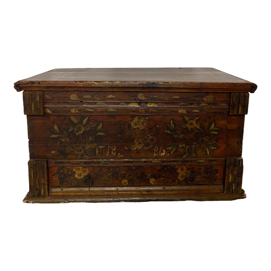 Antique Hand Painted Wedding Trunk | Katie Leede & Co